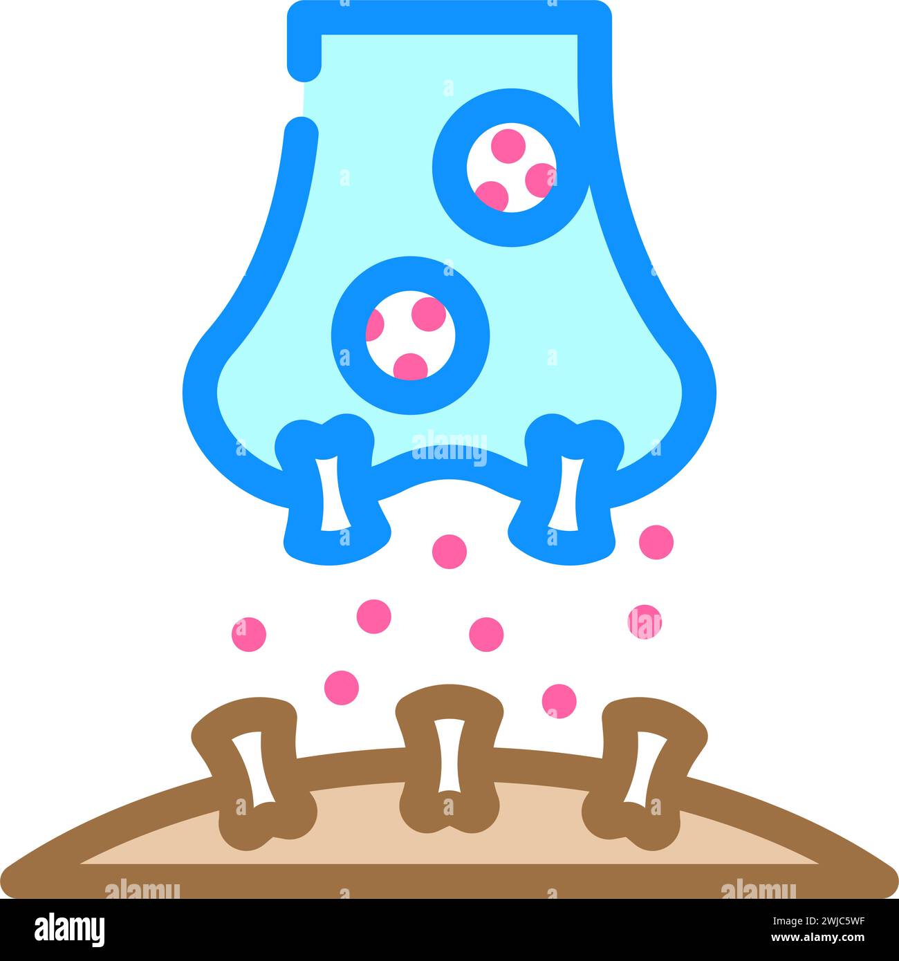 synaptic transmission neuroscience neurology color icon vector ...