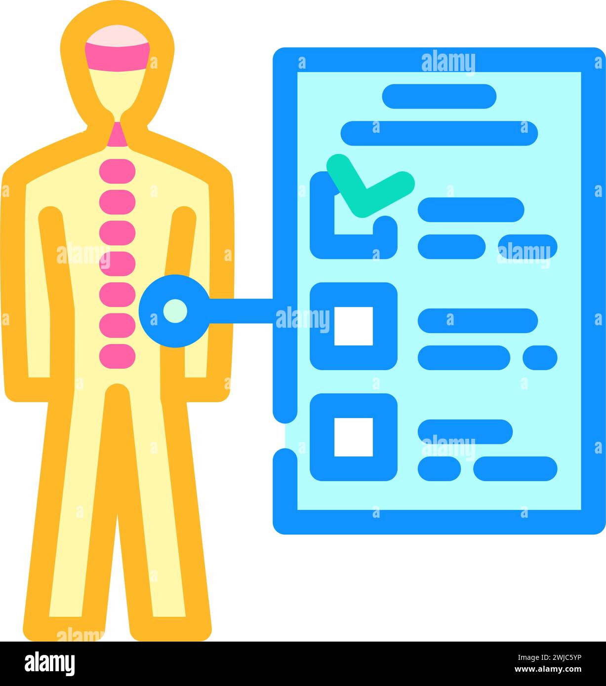 mind body connection neuroscience neurology color icon vector ...