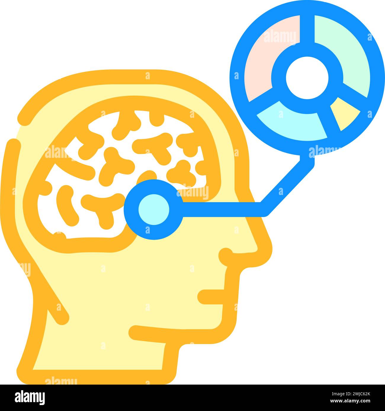 cognitive skills neuroscience neurology color icon vector illustration ...