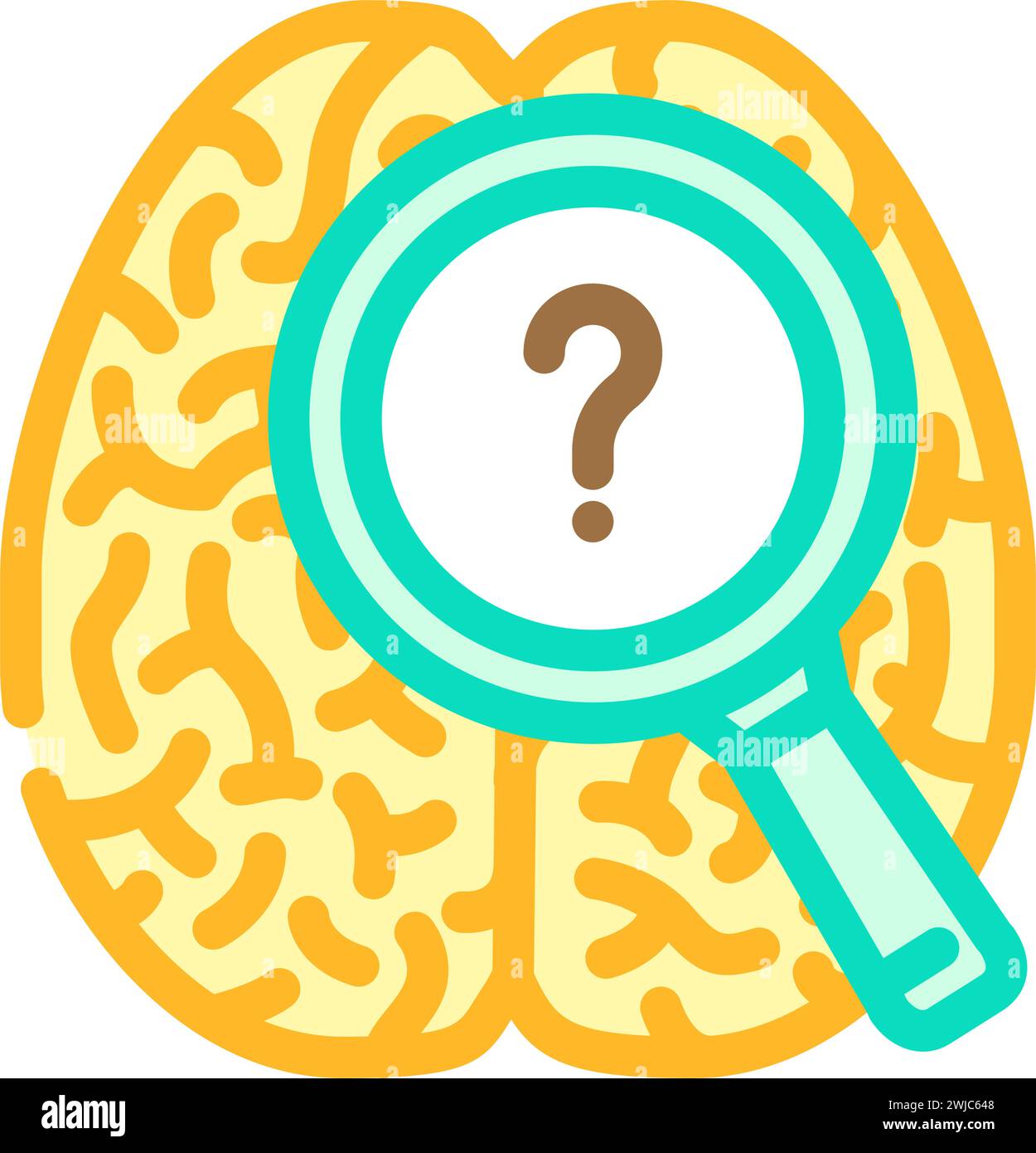 brain research neuroscience neurology color icon vector illustration ...