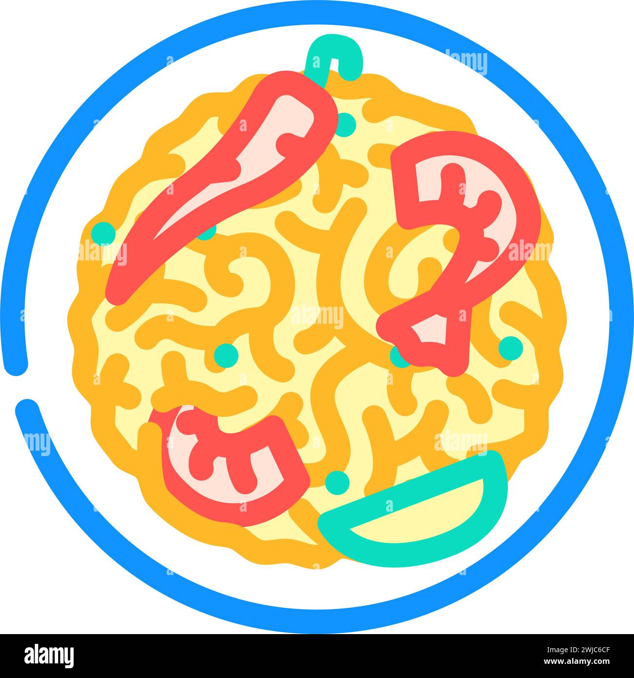 pad thai cuisine color icon vector illustration Stock Vector Image ...