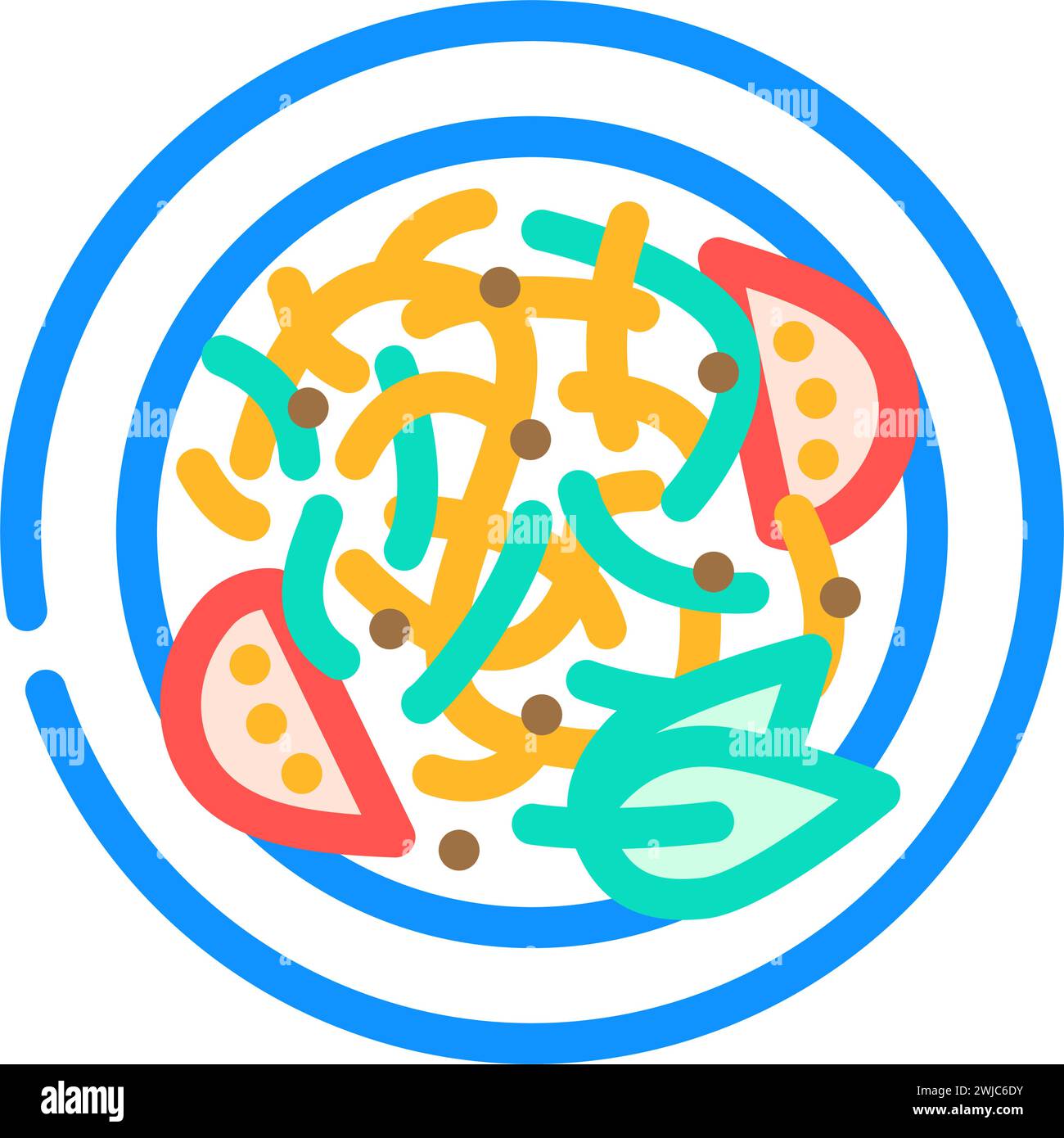 som tum salad thai cuisine color icon vector illustration Stock Vector ...