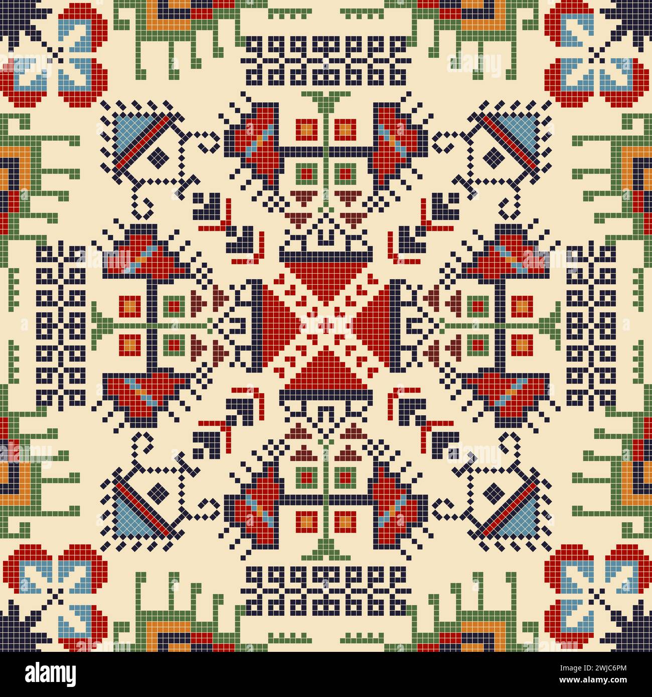 Traditional Bulgarian embroidery vector pattern Stock Vector Image ...