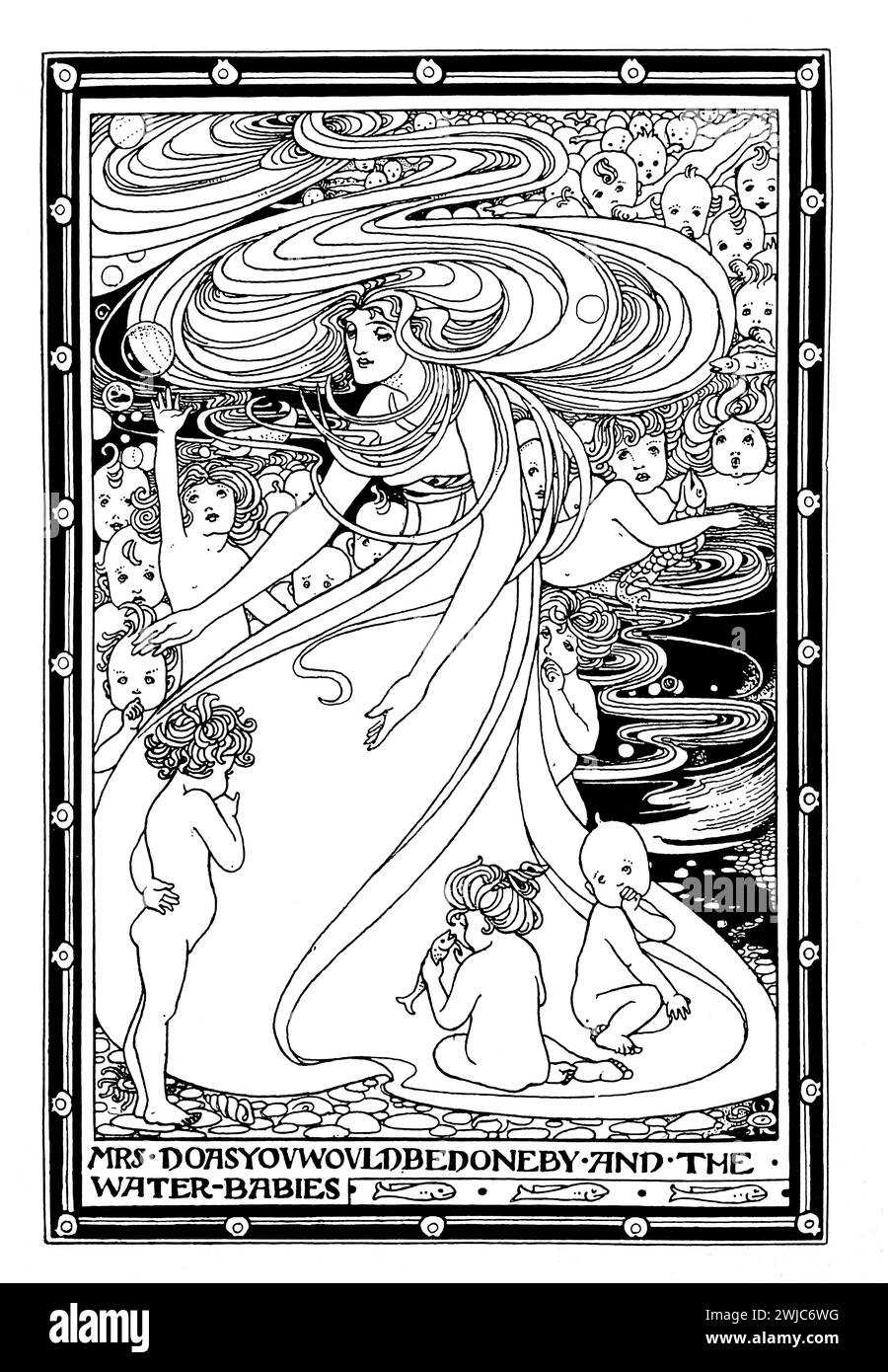 1901 line illustration of Water Babies children’s story, by Ethel ...
