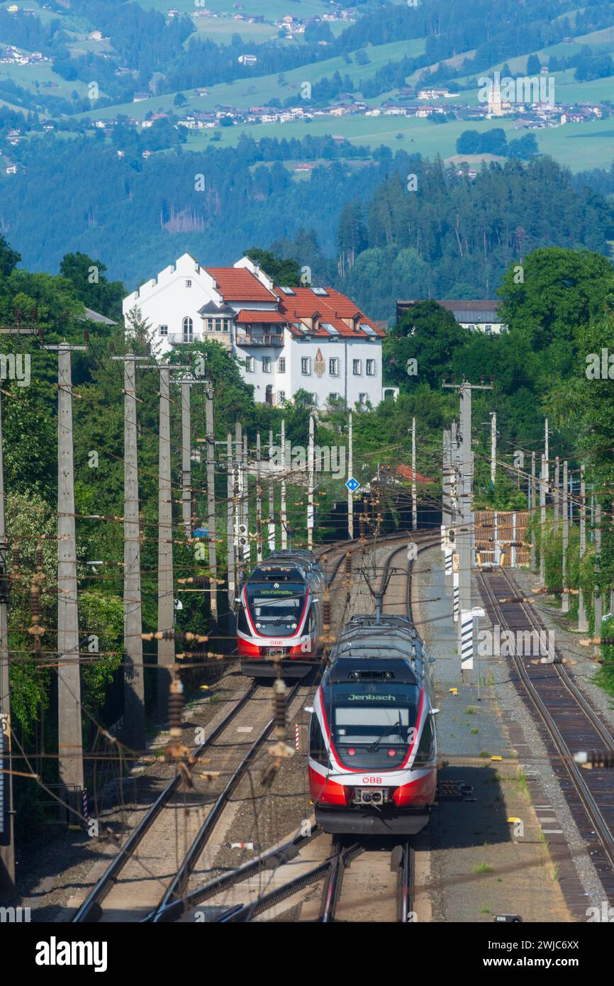 Hall in Tirol: railway line Kufstein–Innsbruck (Unterinntalbahn), local ...