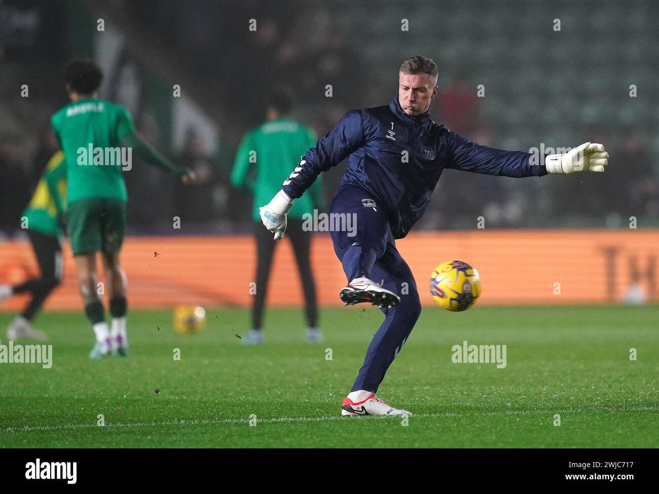 Coventry City goalkeeper Simon Moore warming up ahead of the Sky Bet ...