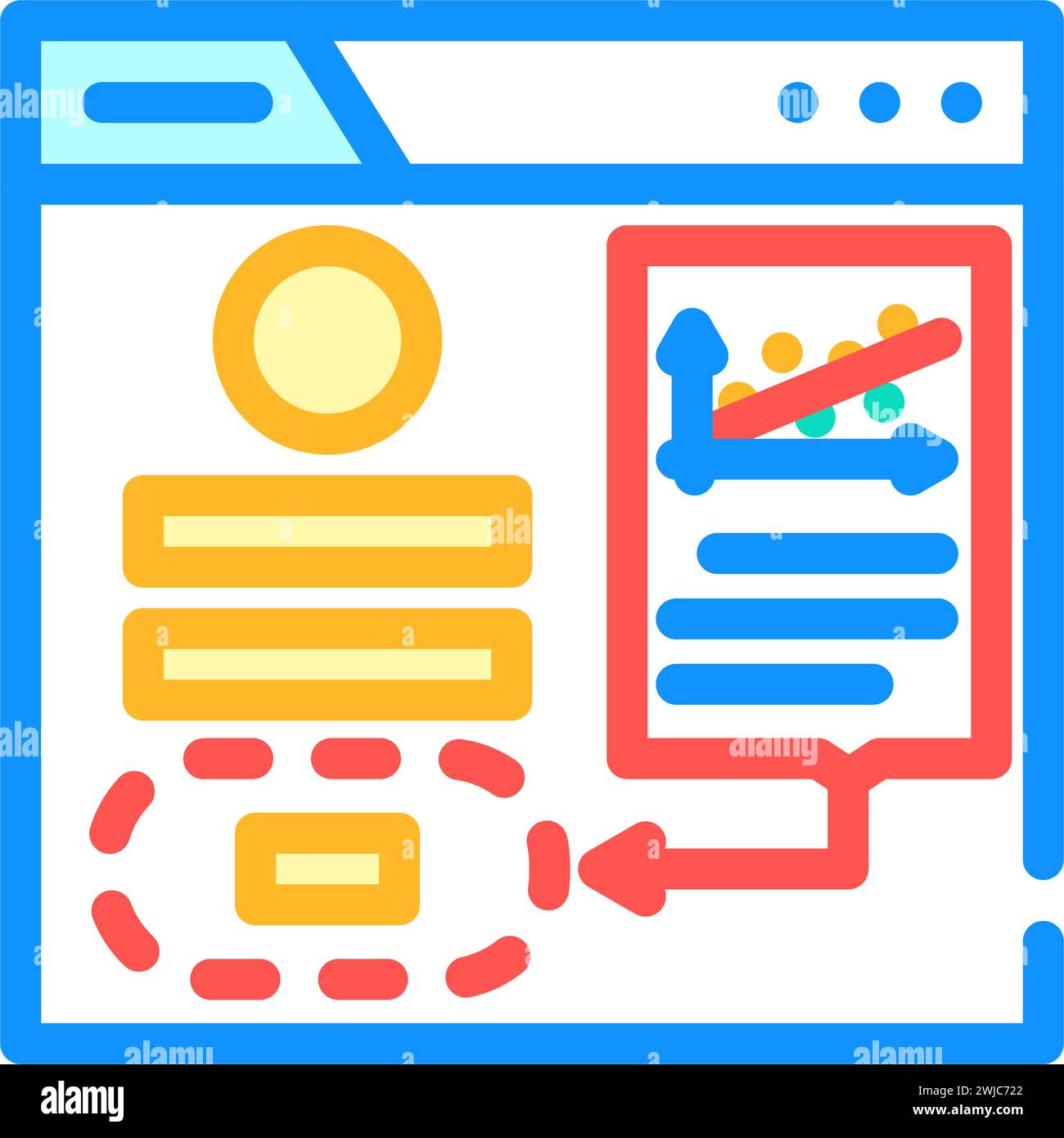 fitts law ux ui design color icon vector illustration Stock Vector ...