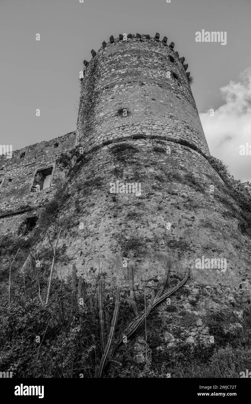 The Avalos castle of Vairano Patenora is a square-shaped building with ...