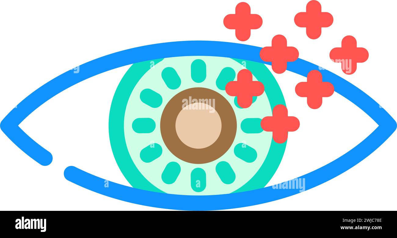 eye tracking ux ui design color icon vector illustration Stock Vector ...