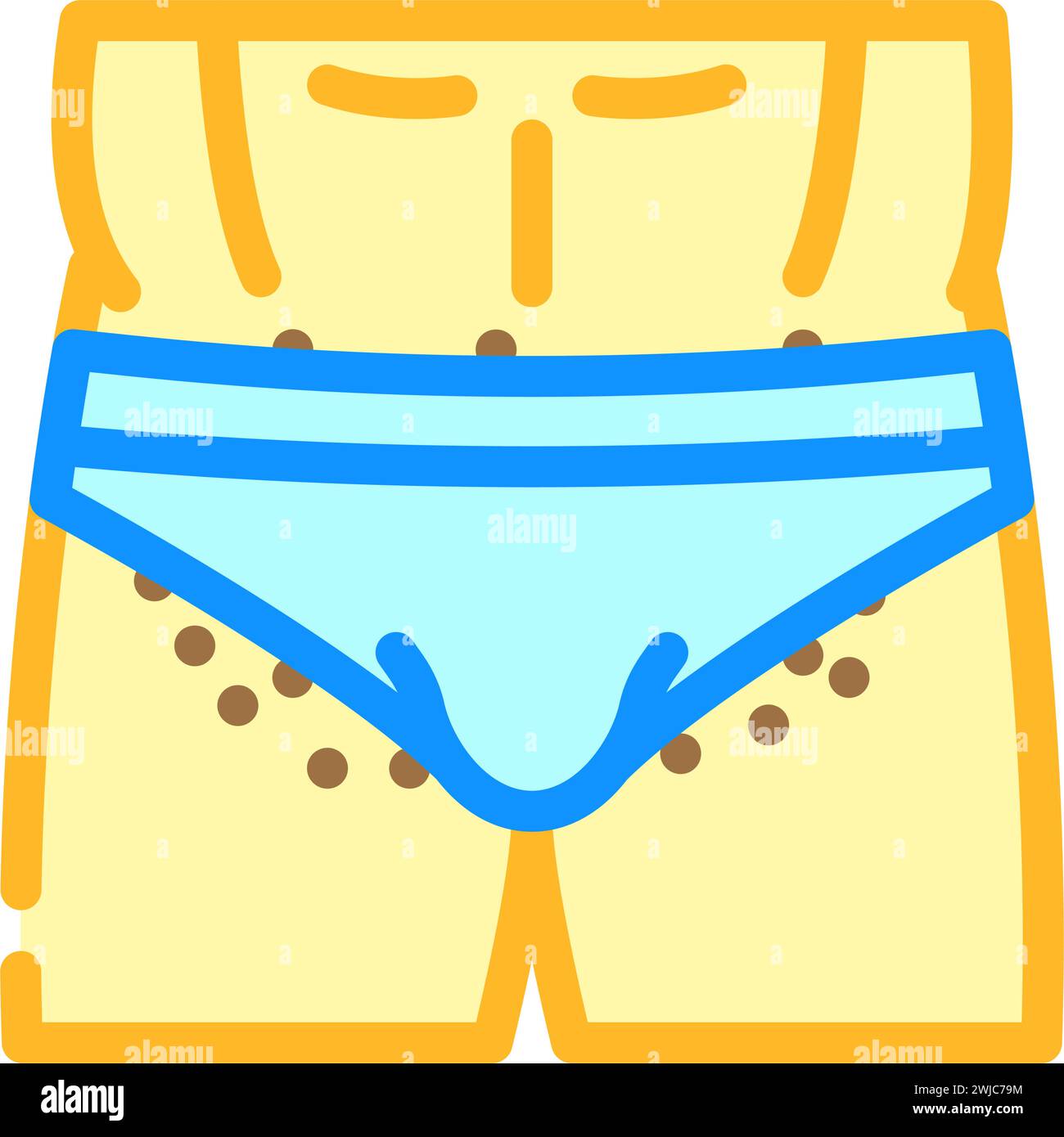 Bikini Hair Removal Male Color Icon Vector Illustration Stock Vector