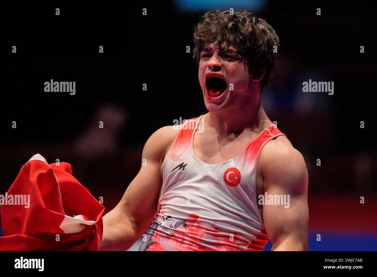 Turkey's Alperen Berber celebrates defeating Individual Neutral Athlete ...