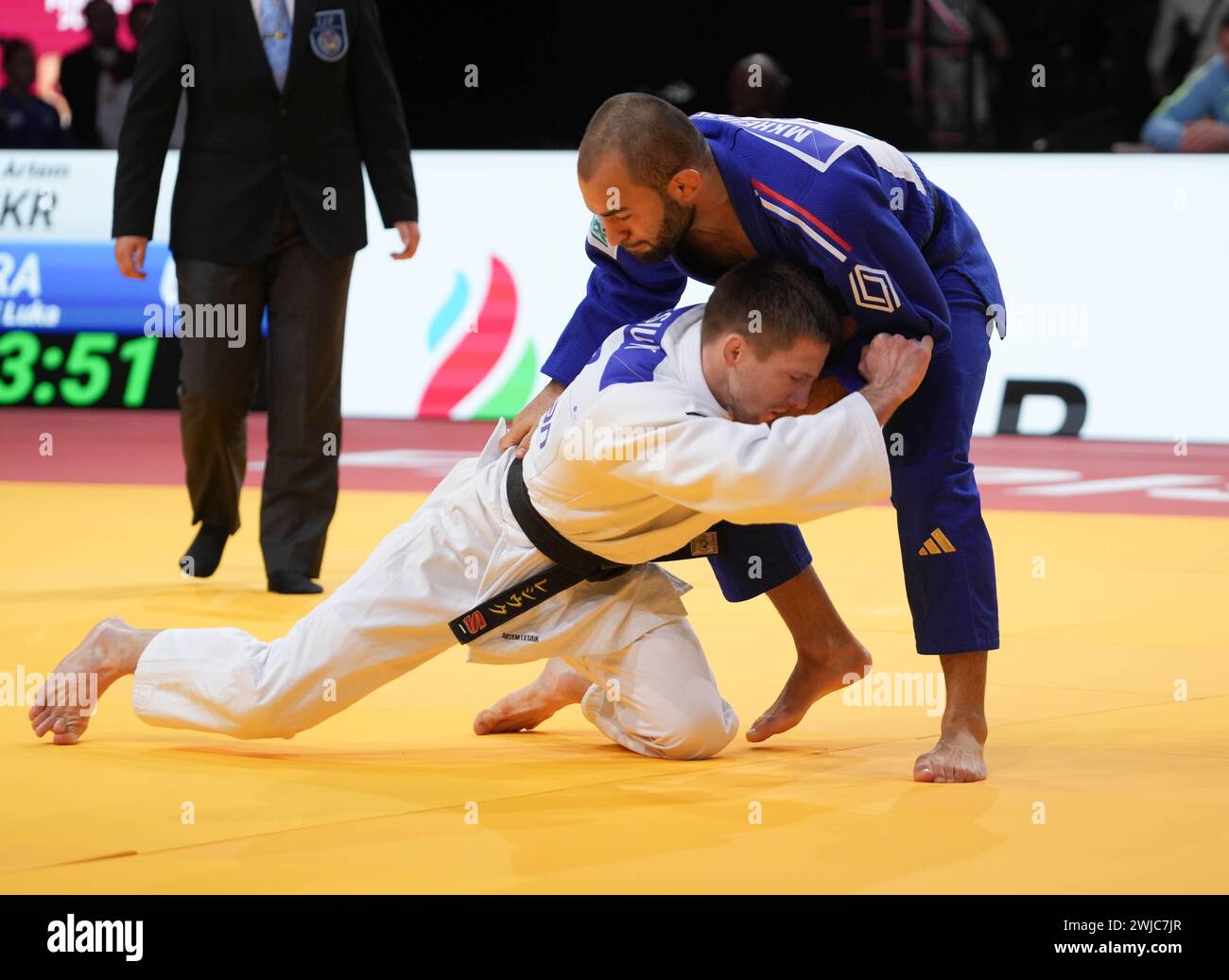 MKHEIDZE LUKA of FRANCE and LESIUK ARTEM of UKRAINE during the Paris Grand Slam 2024, IJF Judo ...