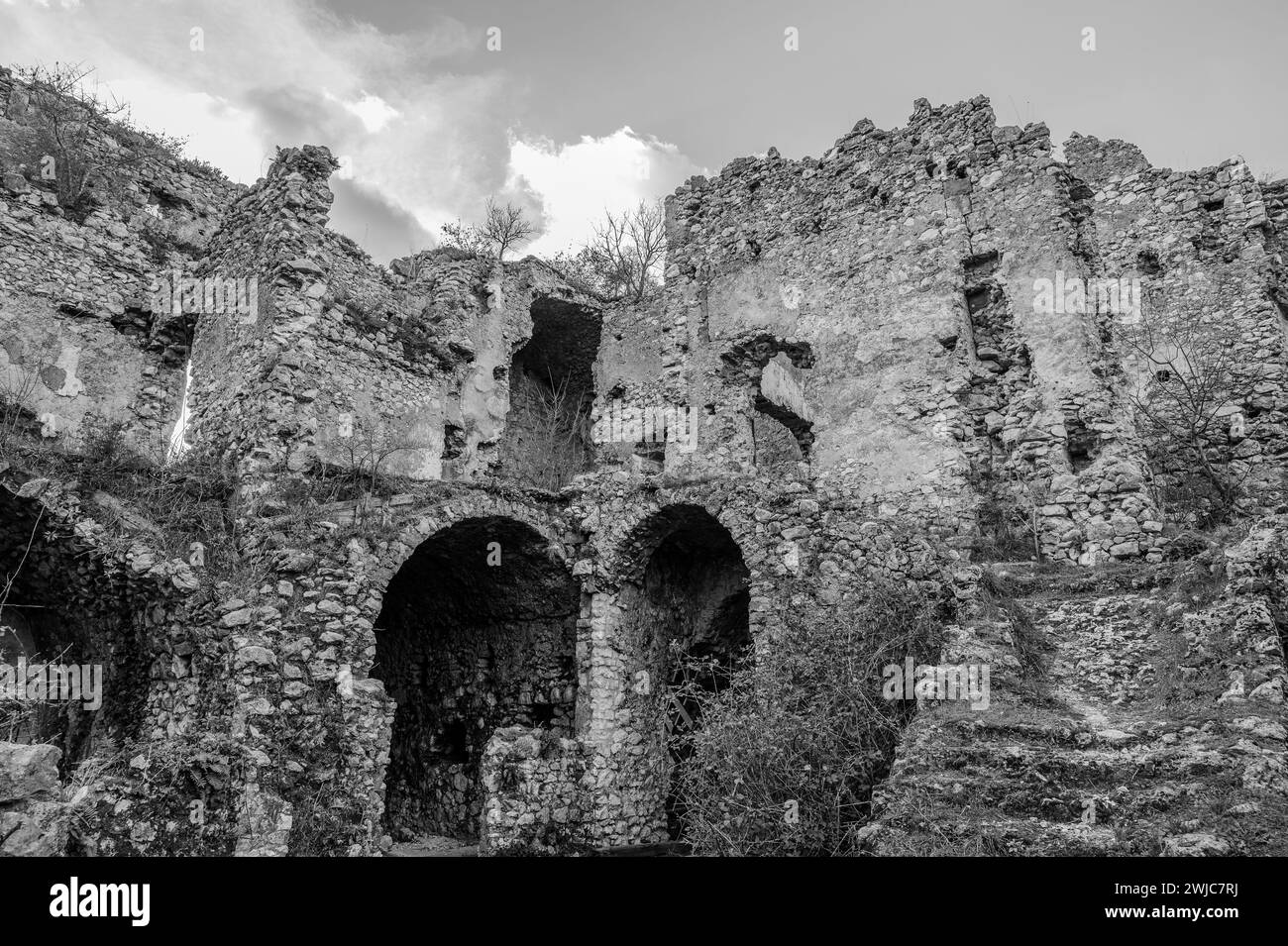The Avalos castle of Vairano Patenora is a square-shaped building with ...
