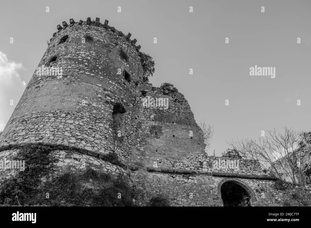 The Avalos castle of Vairano Patenora is a square-shaped building with ...