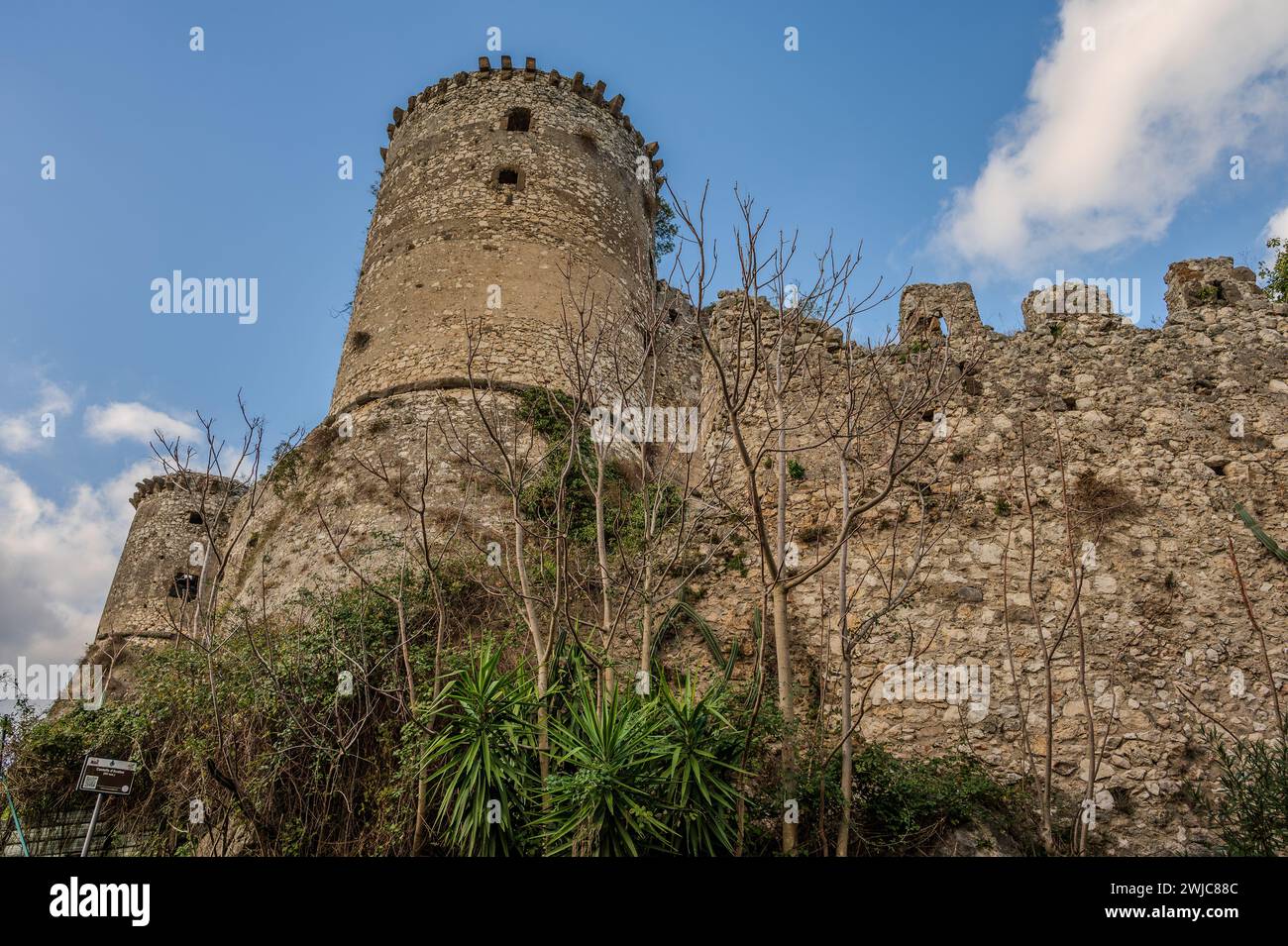 The Avalos castle of Vairano Patenora is a square-shaped building with ...