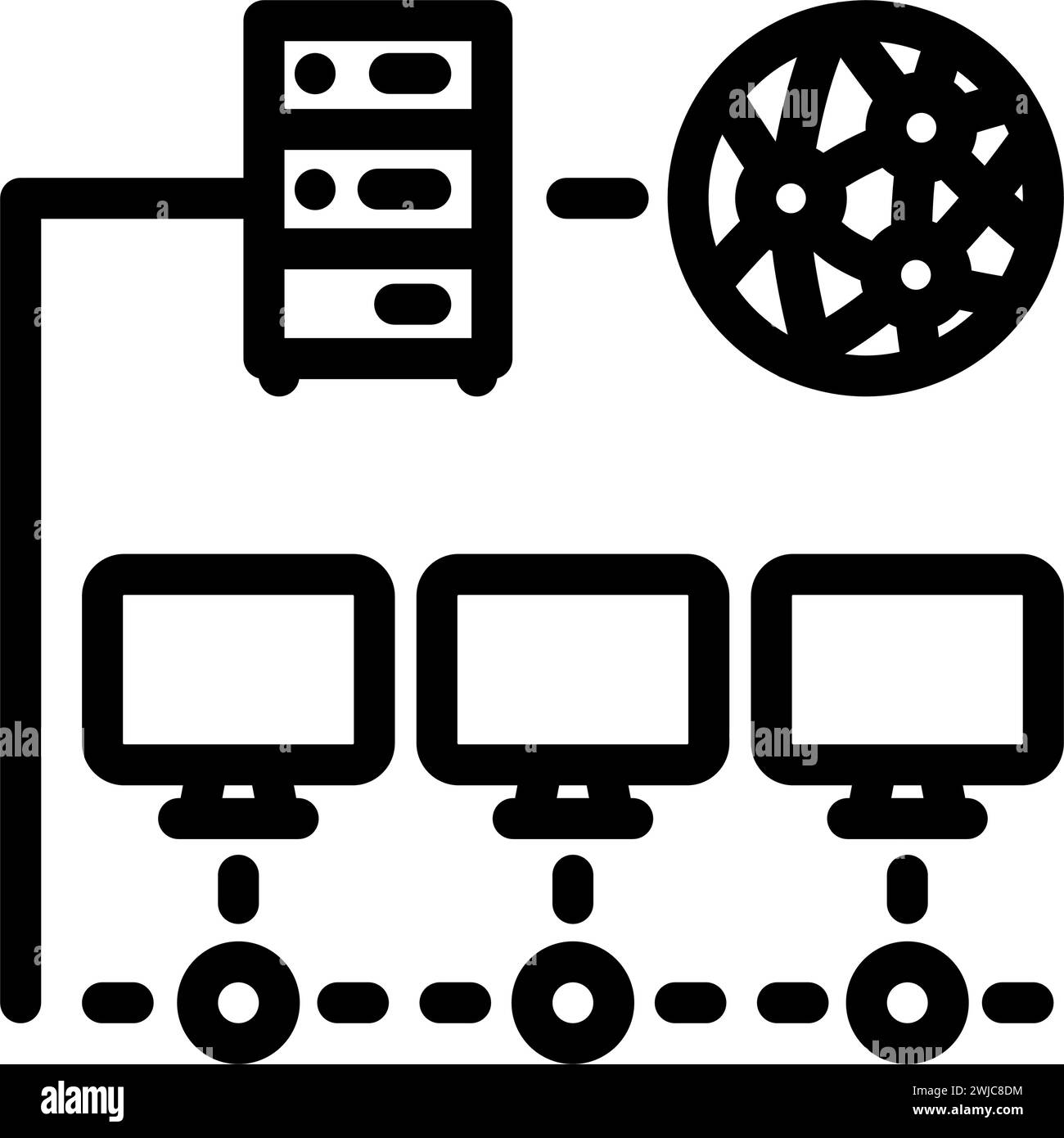 network configuration repair computer line icon vector illustration Stock Vector Image & Art - Alamy