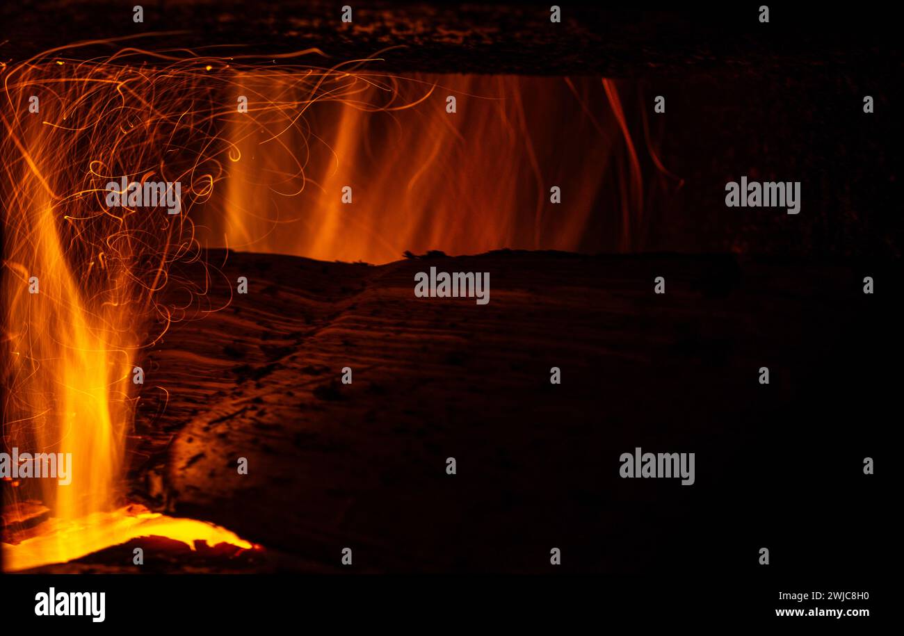 Fire flames sparks particles burning hi-res stock photography and ...
