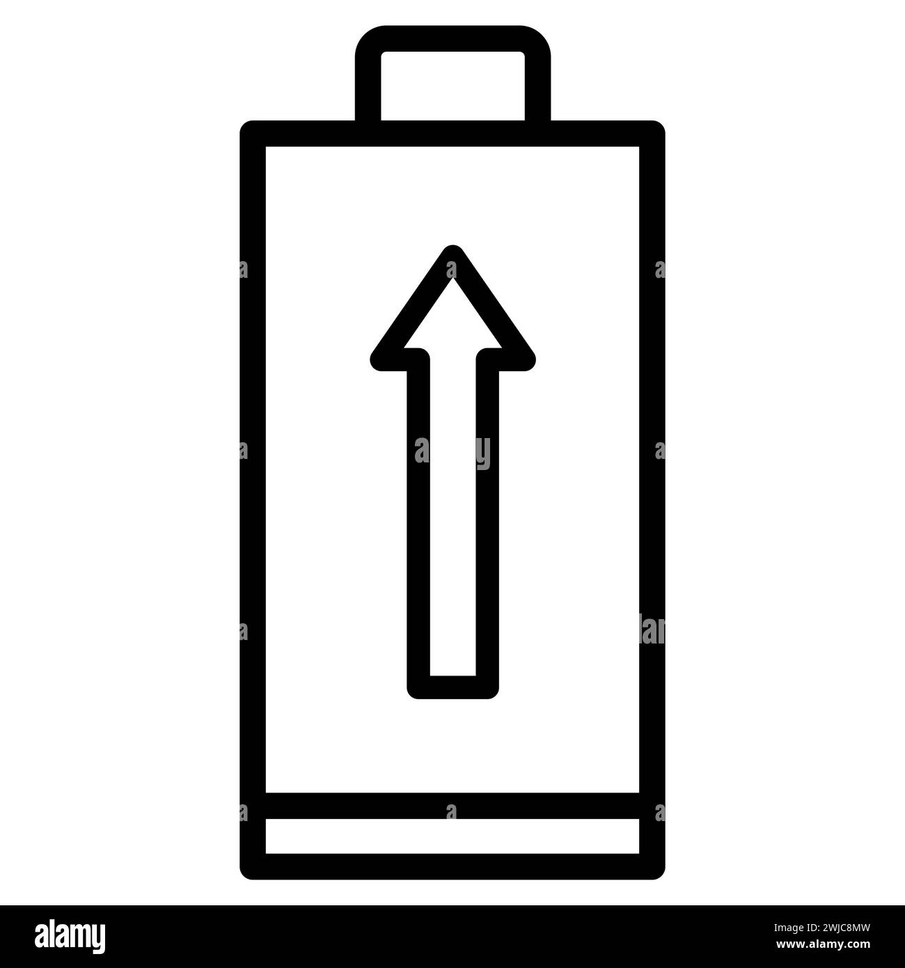 Vector black line icon high battery isolated on white background Stock ...