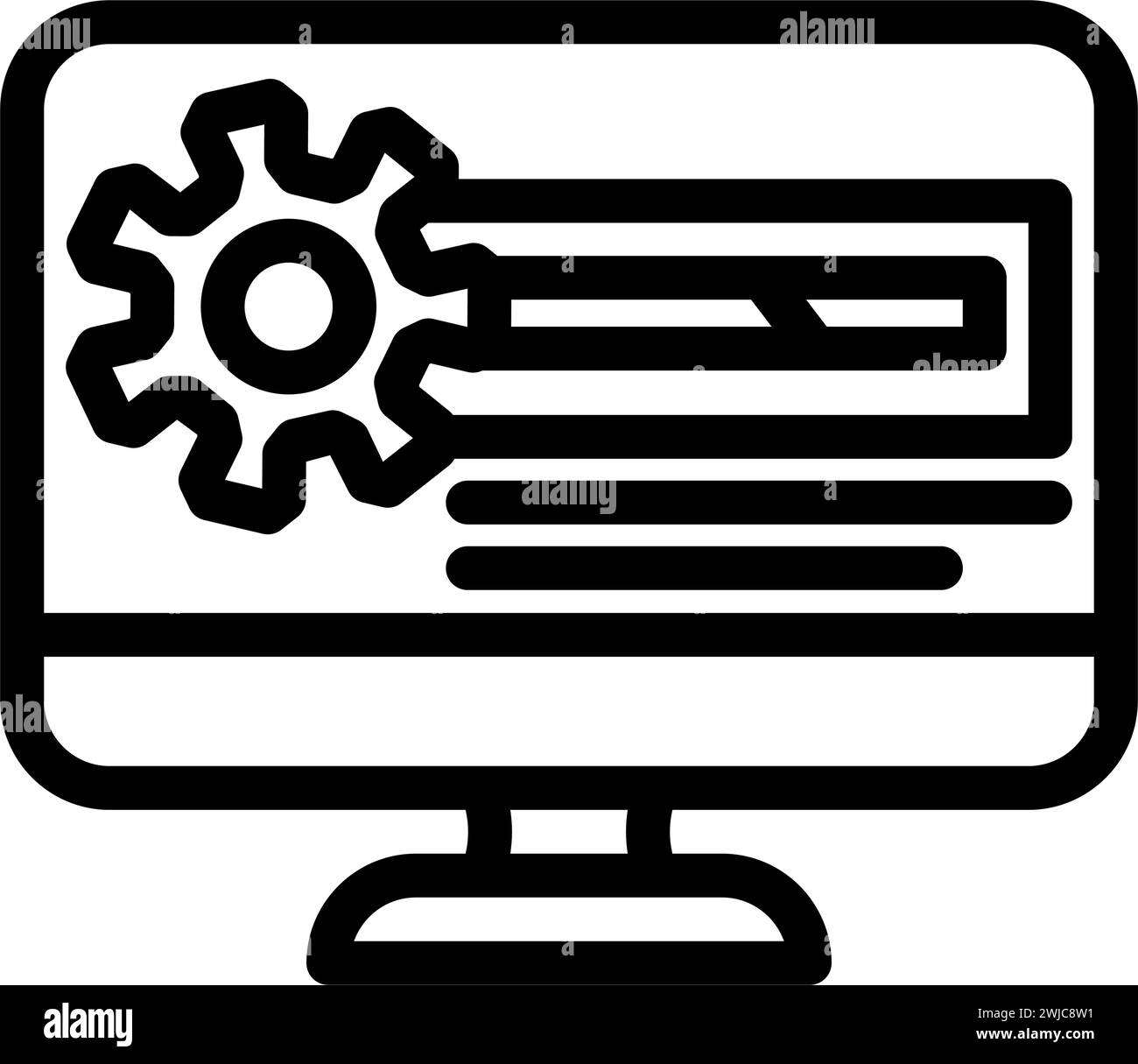 driver installation repair computer line icon vector illustration Stock ...