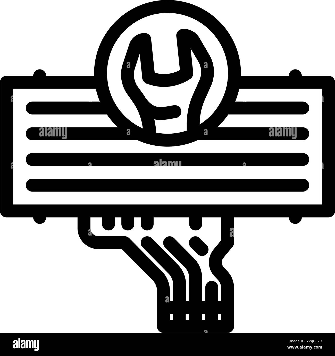 keyboard replacement repair computer line icon vector illustration ...