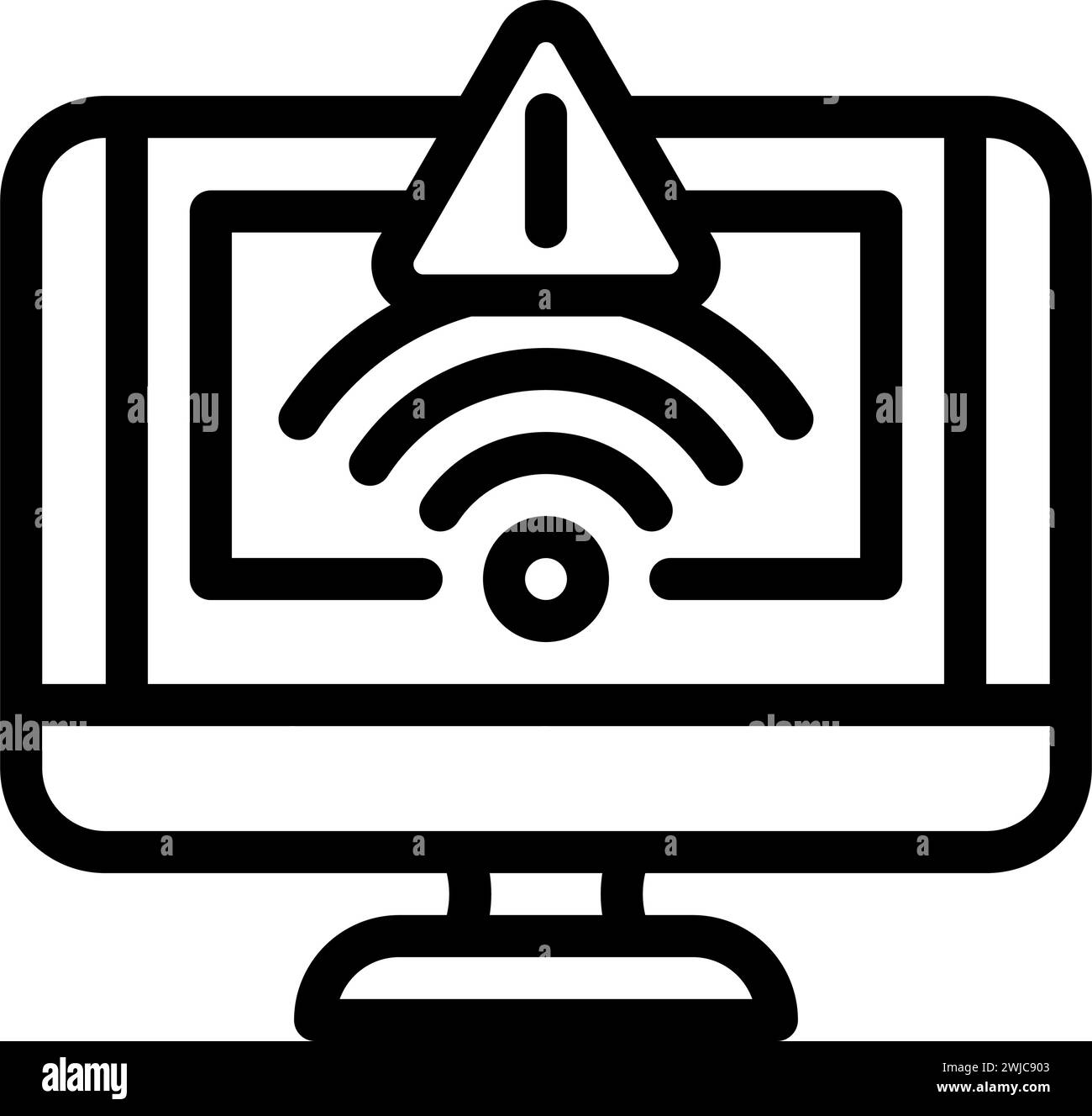 network troubles repair computer line icon vector illustration Stock ...