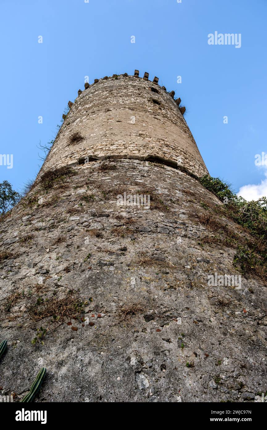 The Avalos castle of Vairano Patenora is a square-shaped building with ...