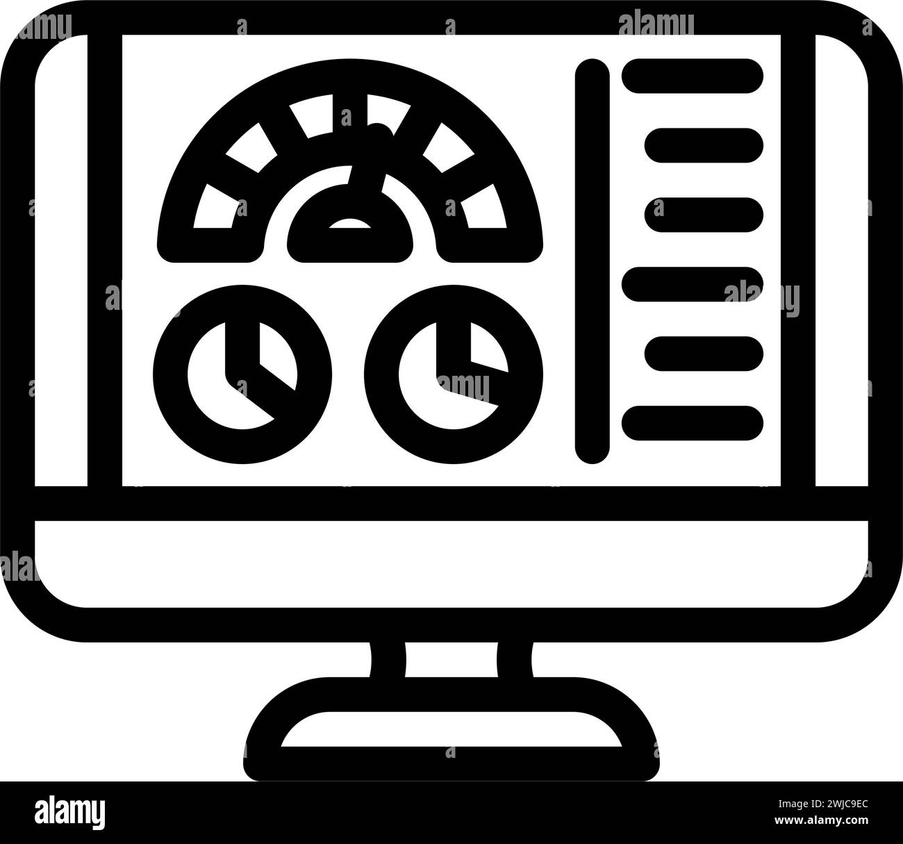 pc optimization repair computer line icon vector illustration Stock ...