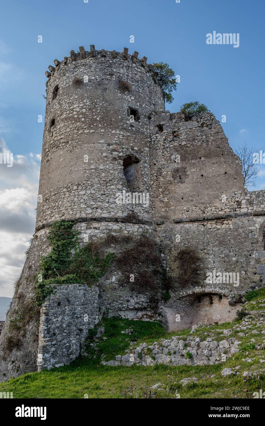 The Avalos castle of Vairano Patenora is a square-shaped building with ...