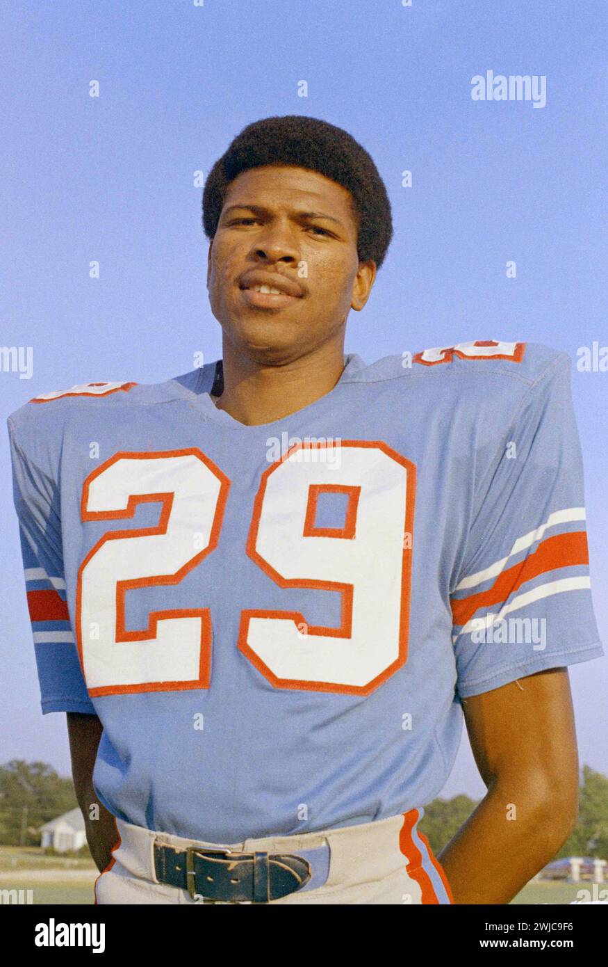 Ken Houston, safety for the Houston Oilers football team, pictured in ...