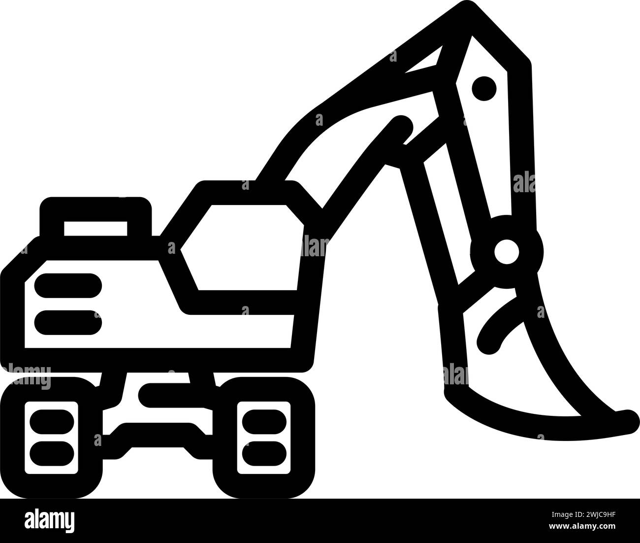 front shovel construction vehicle line icon vector illustration Stock ...