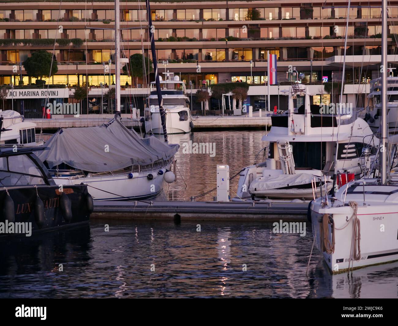 ACI Marina Rovinj. Luxury Grand Park Hotel. View of embankment of ...