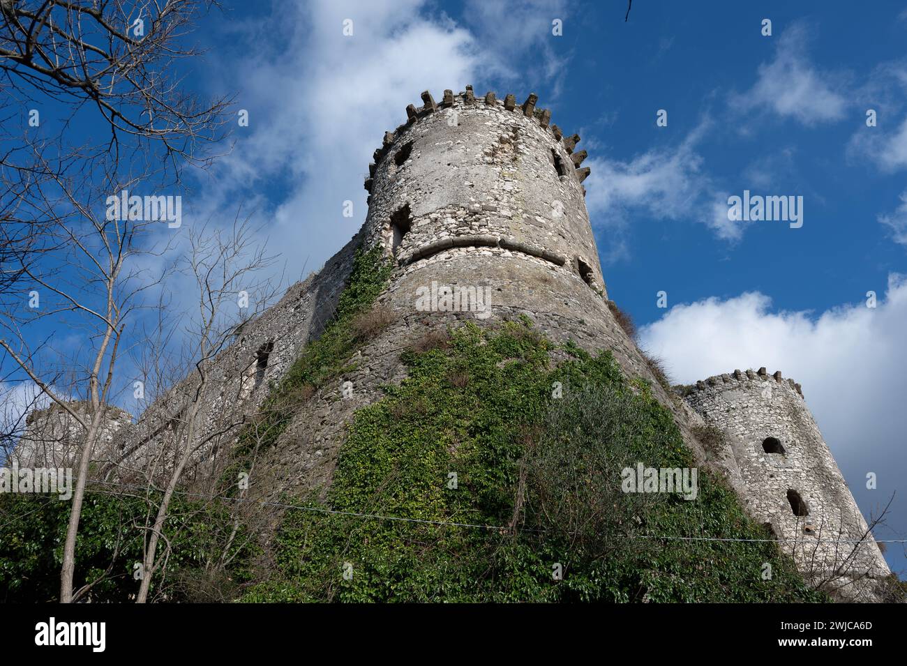 The Avalos castle of Vairano Patenora is a square-shaped building with ...