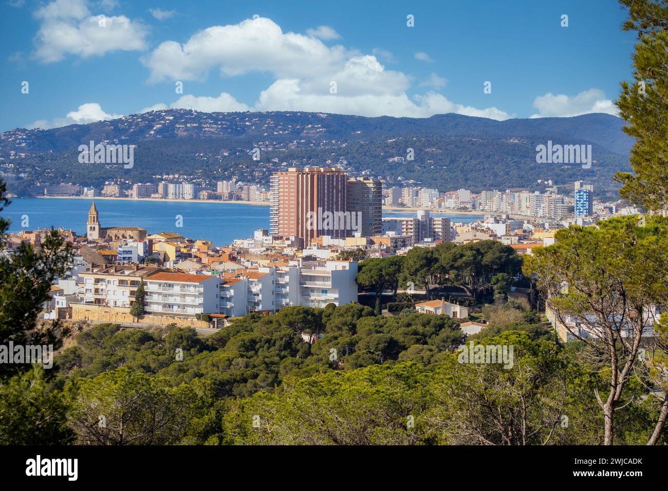Landscape picture from beautiful spanish small town Palamos in Costa ...