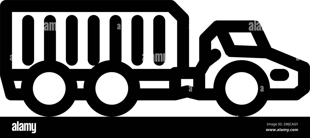 articulated hauler construction vehicle line icon vector illustration ...