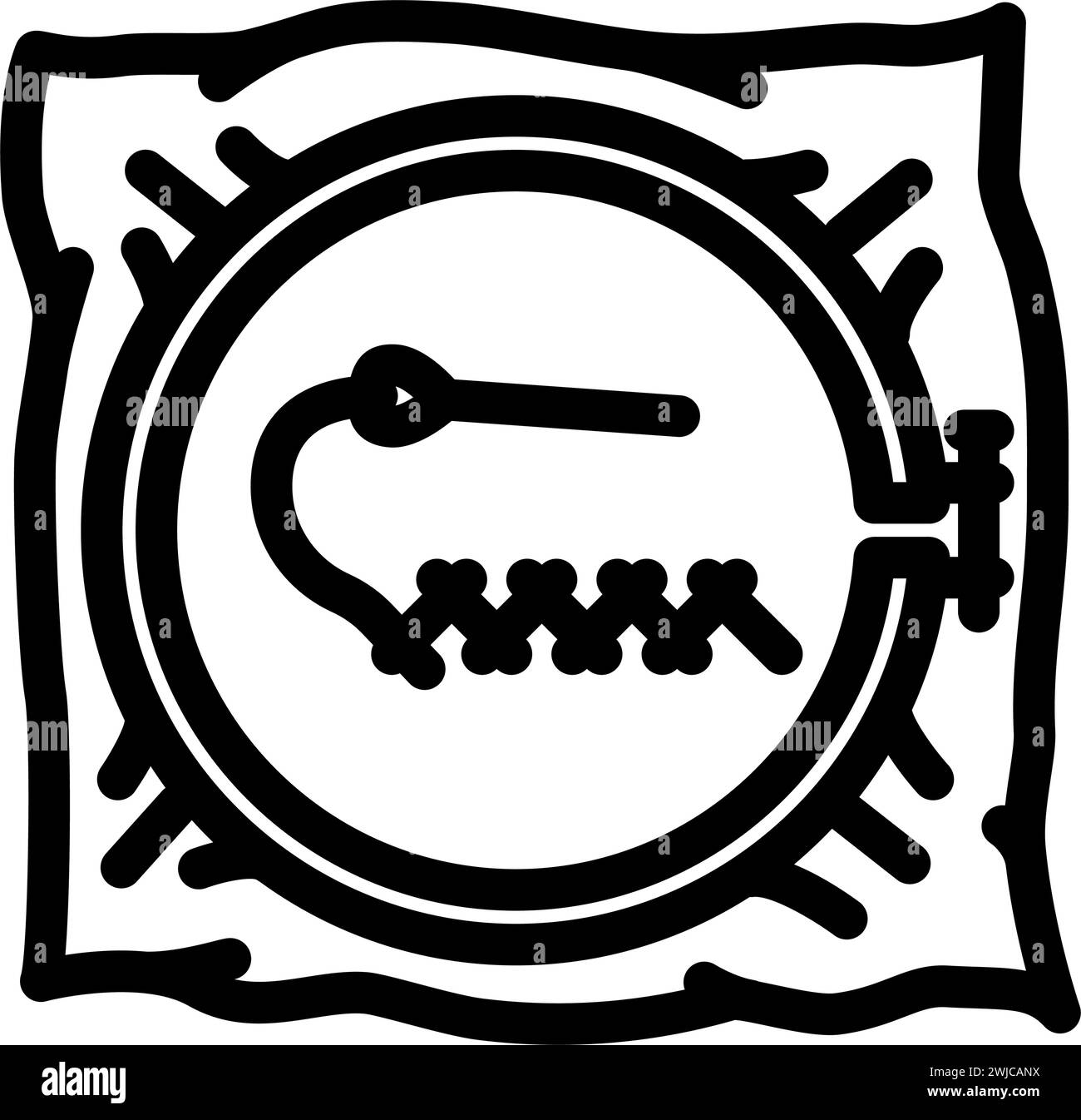 stitches embroidery hobby line icon vector illustration Stock Vector ...