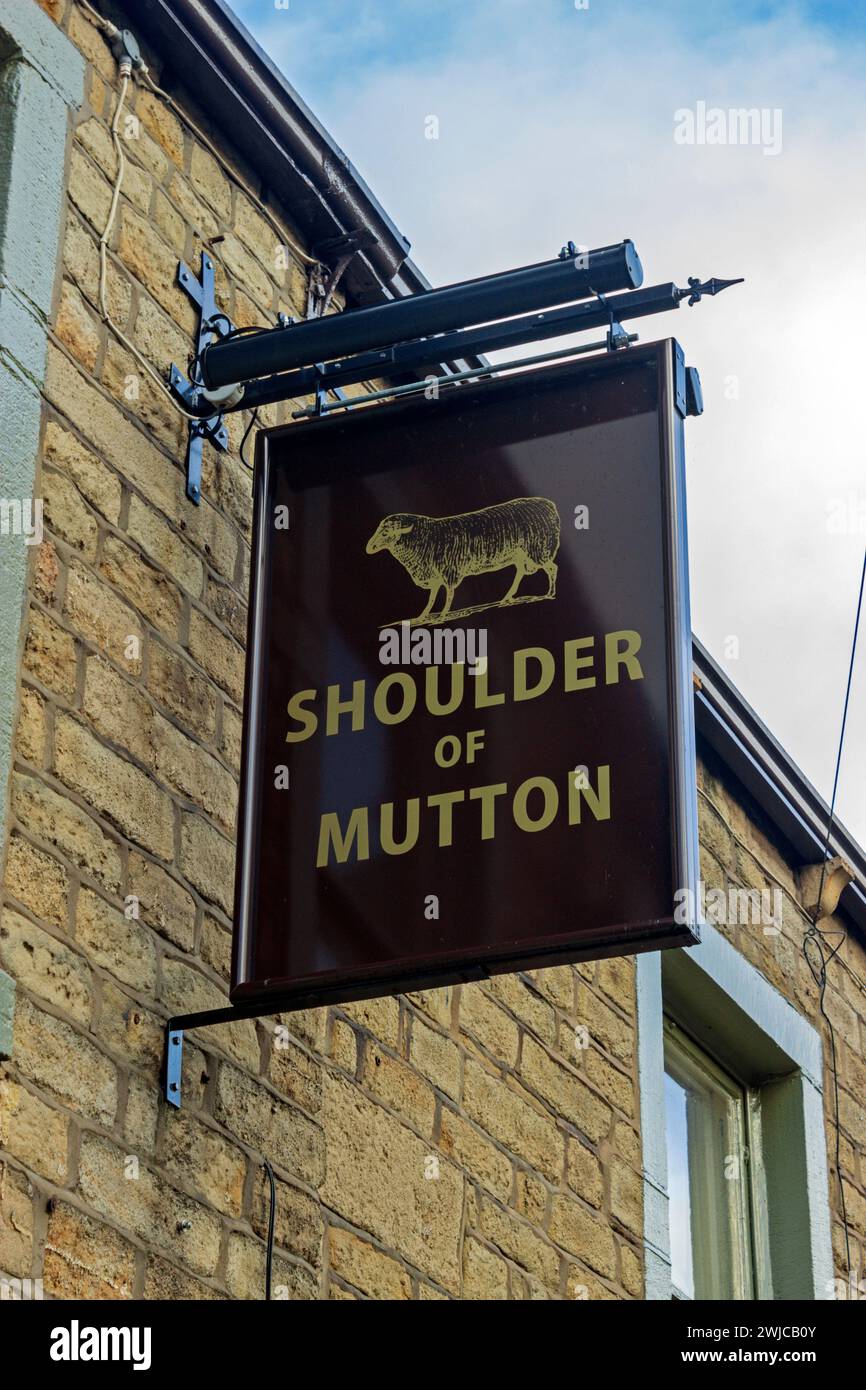 Shoulder of Mutton pub sign. Bridge Gate, Hebden Bridge Stock Photo - Alamy