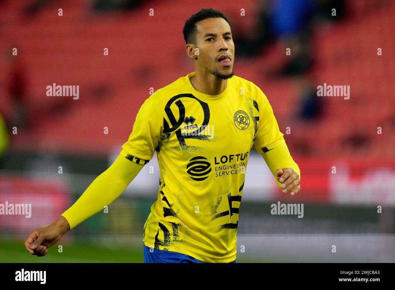 Isaac Hayden of QPR warms up before the Sky Bet Championship match ...