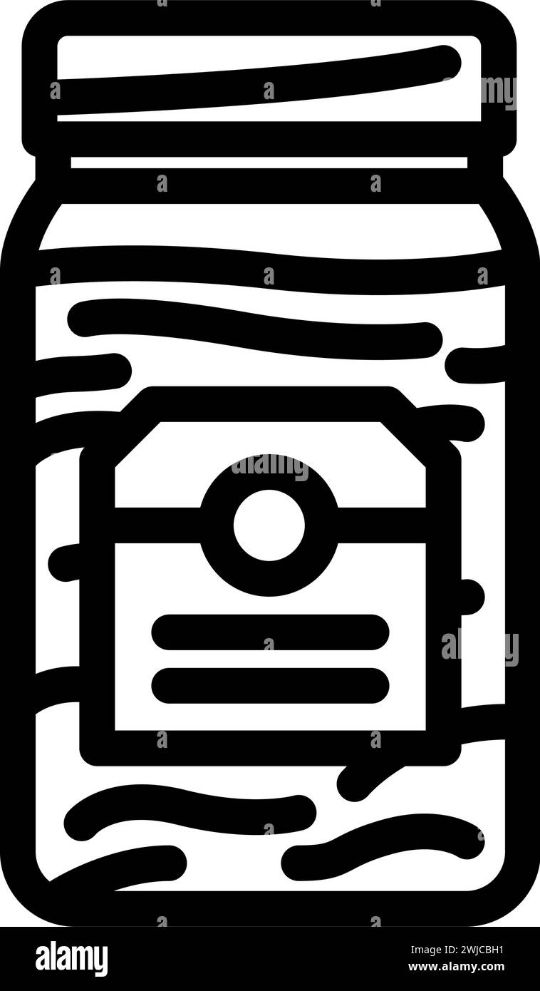 kimchi jar korean cuisine line icon vector illustration Stock Vector ...