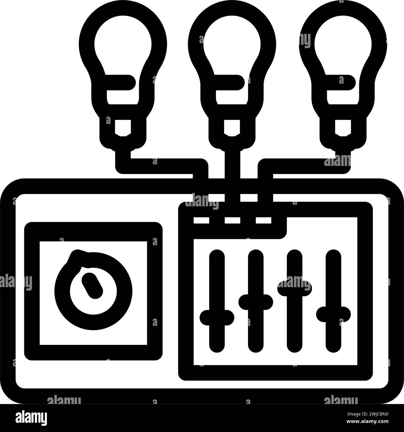 lighting controls efficient line icon vector illustration Stock Vector ...