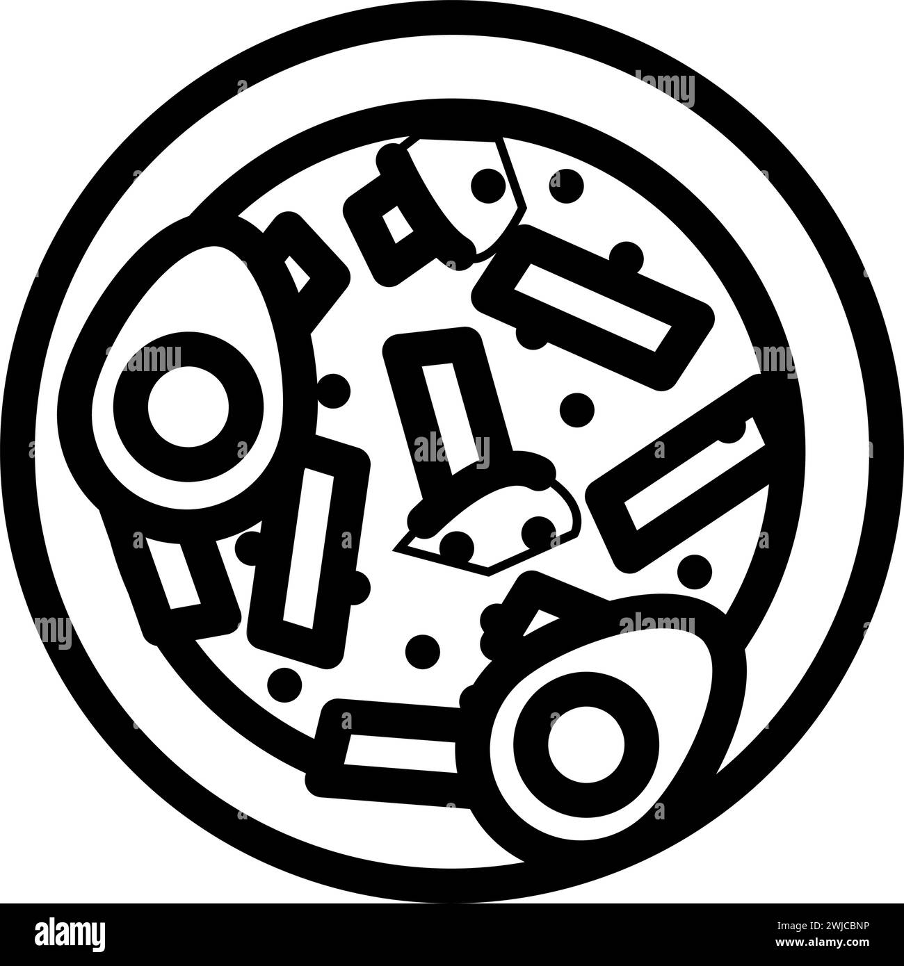 tteokbokki korean cuisine line icon vector illustration Stock Vector ...