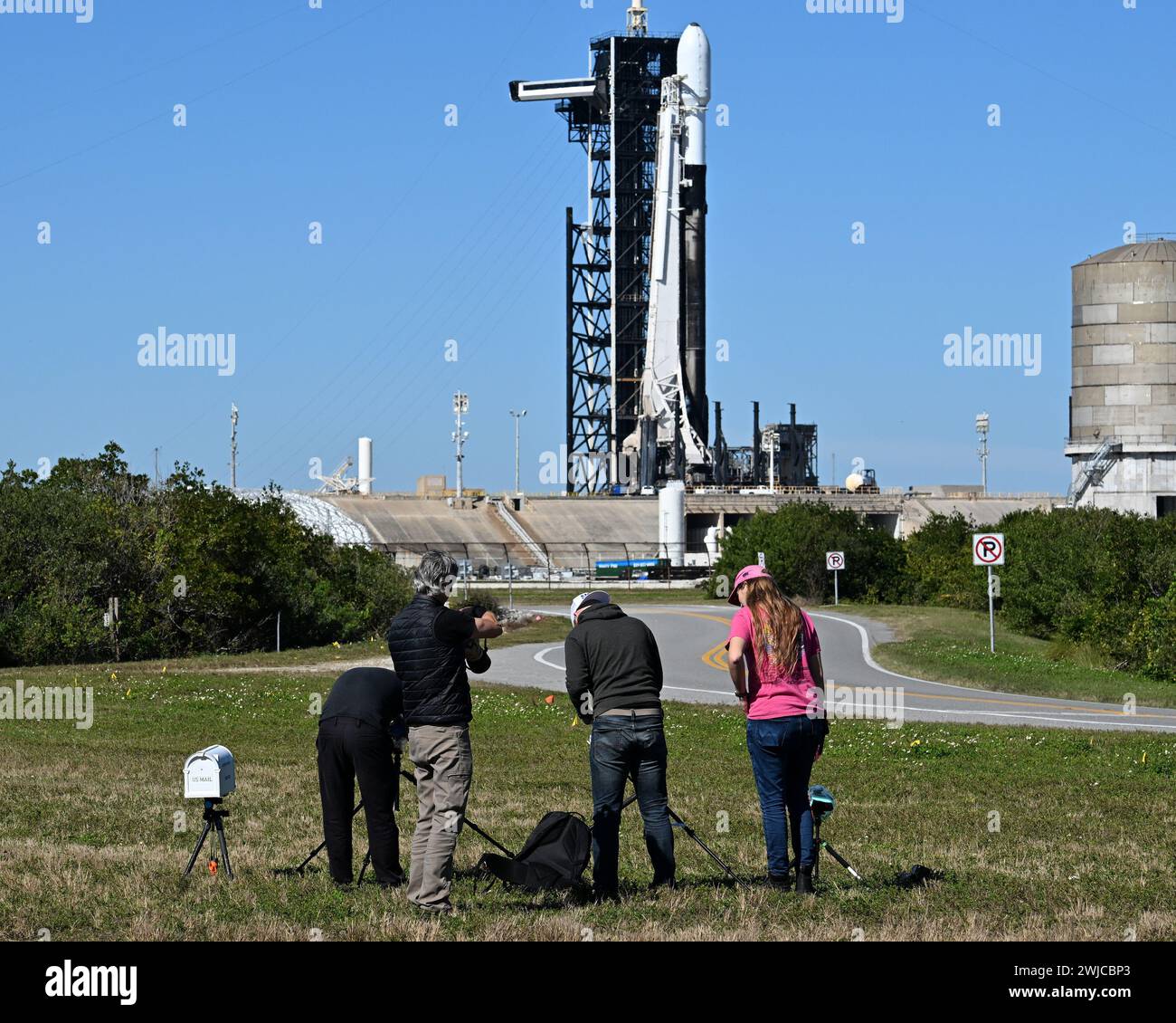 Photographers reset remote cameras to cover the launch of the SpaceX ...