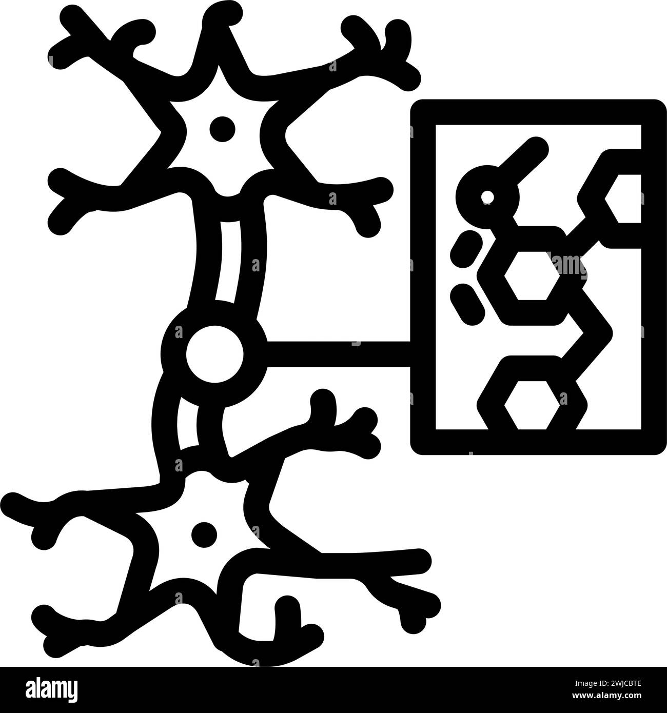 neurochemistry neuroscience neurology line icon vector illustration ...