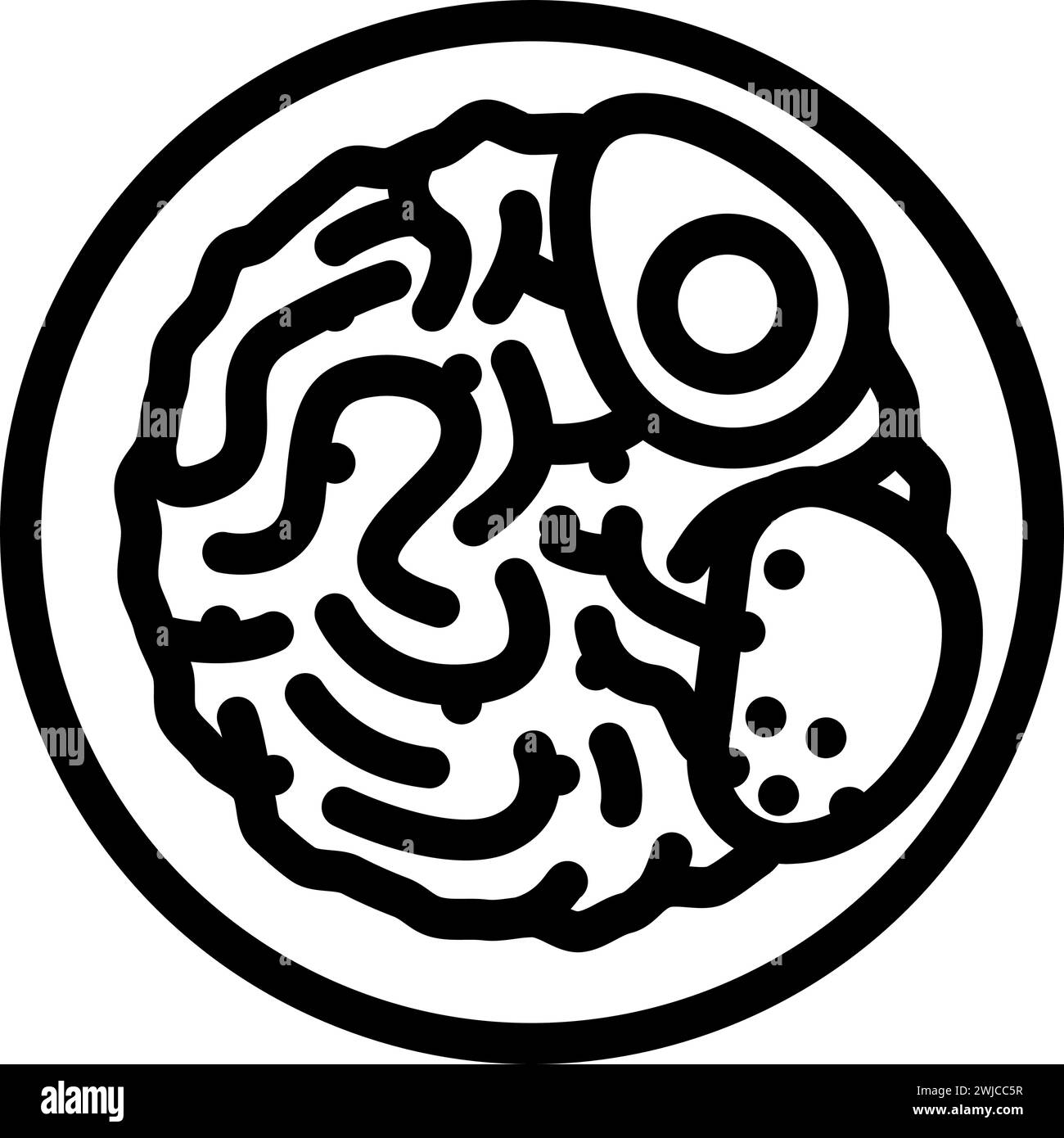 ramyeon noodles korean cuisine line icon vector illustration Stock ...