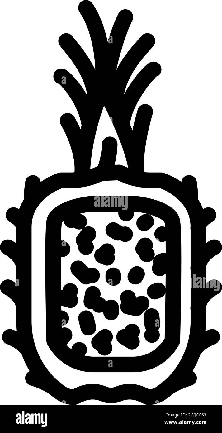 pineapple fried rice thai cuisine line icon vector illustration Stock ...