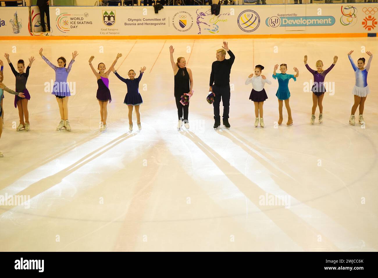 Ice skaters Jayne Torvill and Christopher Dean, after their performance ...