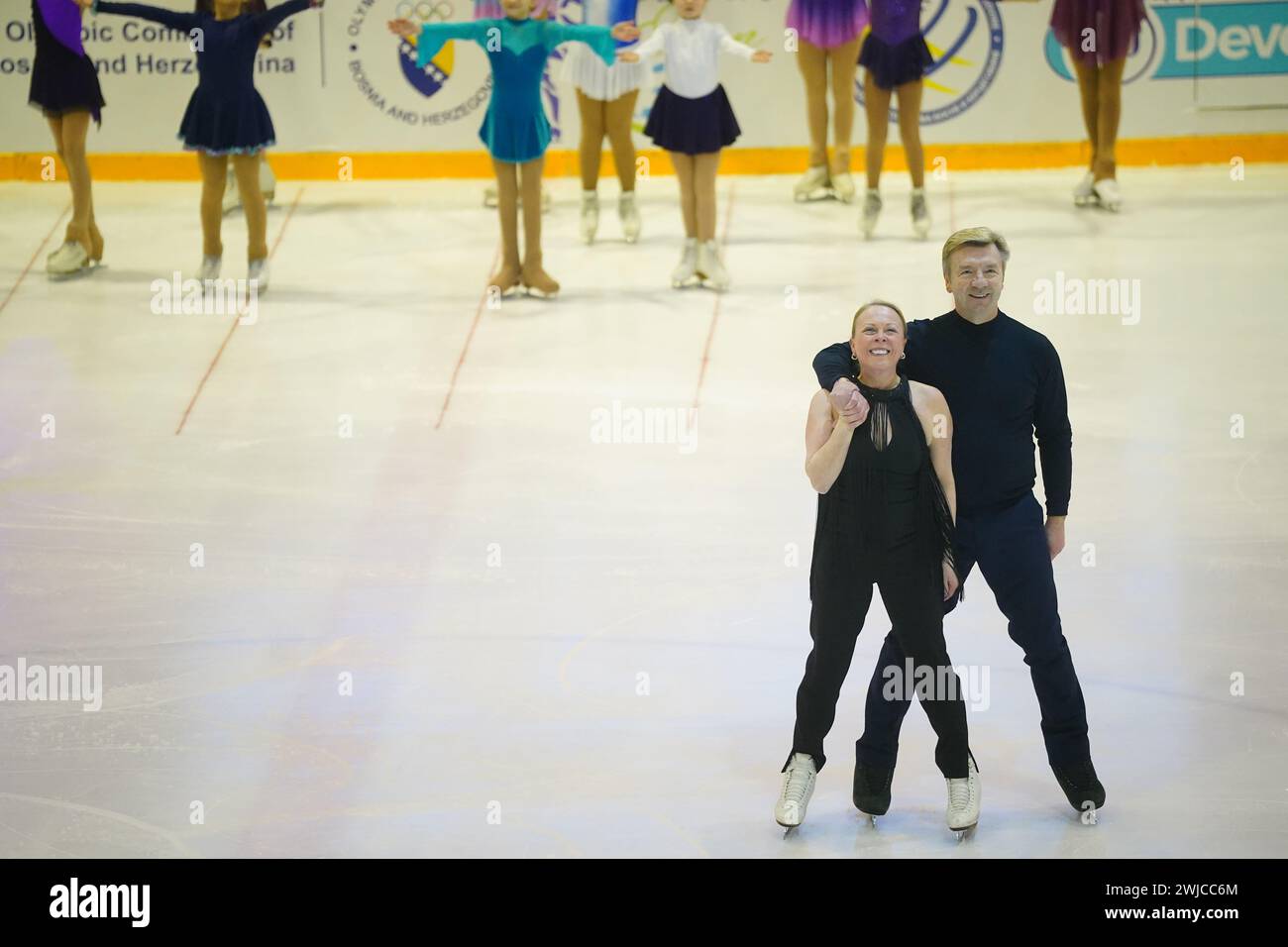 Ice skaters Jayne Torvill and Christopher Dean, after their performance ...