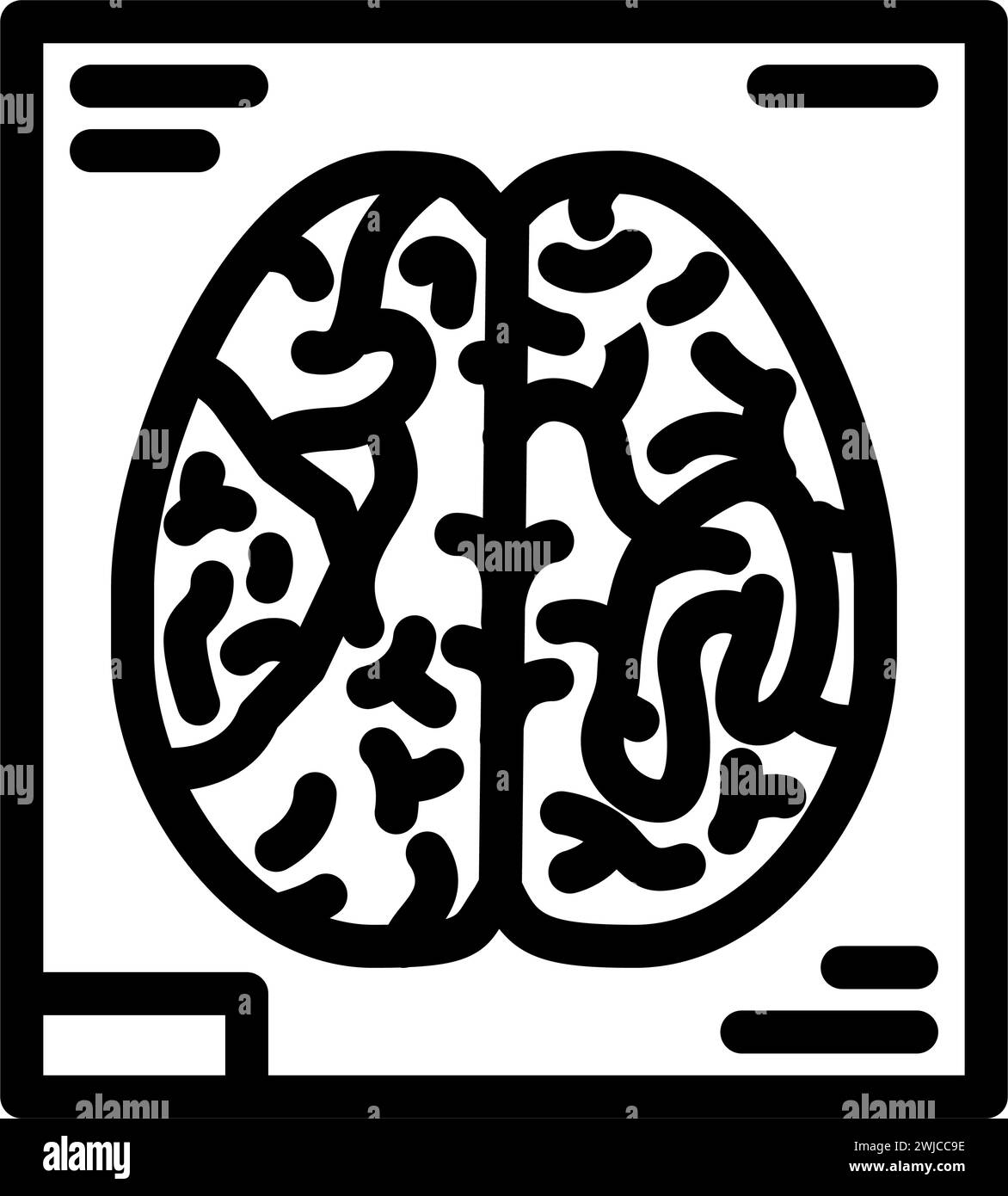 functional mri neuroscience neurology line icon vector illustration ...
