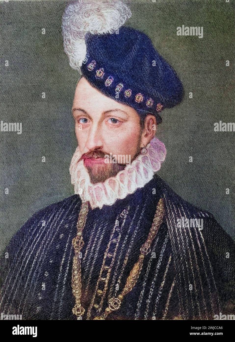 Karl IX., 1550-1574, König von Frankreich, geboren als Karl-Maximilien ...