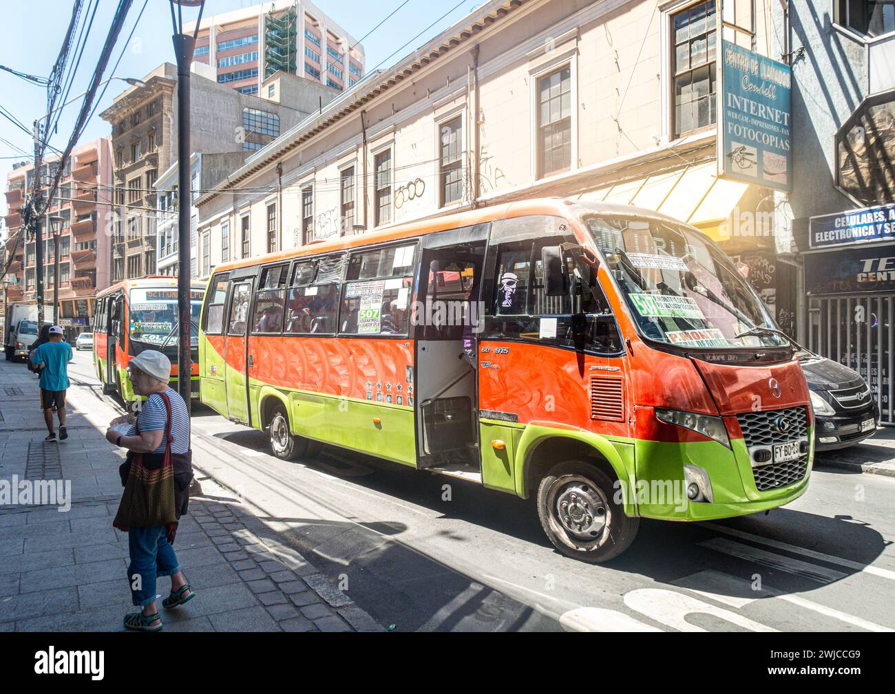 Public buses in Valparaiso, Chile Stock Photo - Alamy
