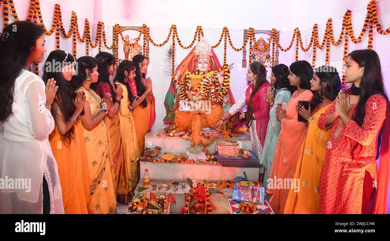 Patna, India. 14th Feb, 2024. PATNA, INDIA -FEBRUARY 14: Students ...